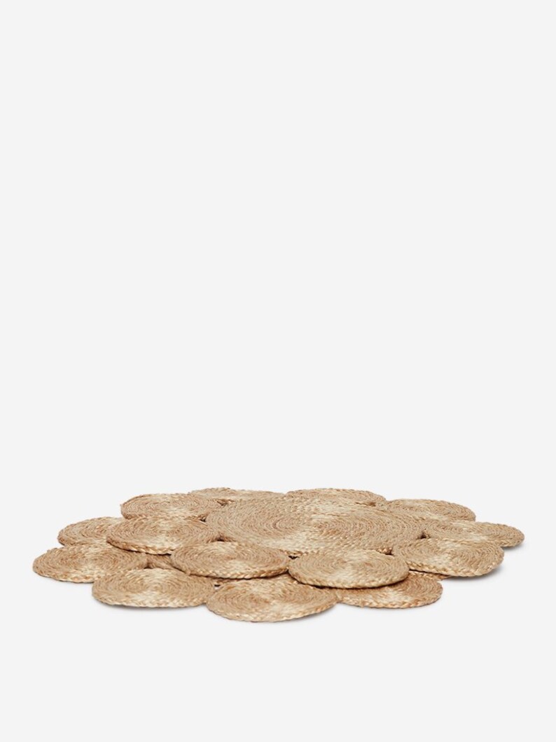 Natural Jute Round Placemats Set of 4 Pc Braided Reversible - Etsy