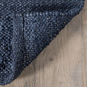 Navy Jute Rug, Vintage Hemp Rug, Braided Area Rug, Diamond Pattern Rug ...