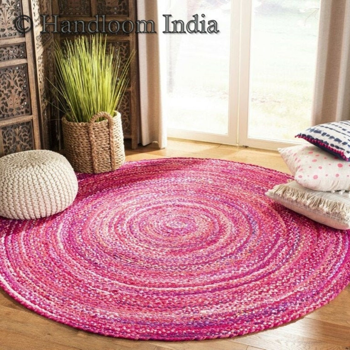 Bohemian Round Rug for Living Room Floors 8 Feet Round | Etsy