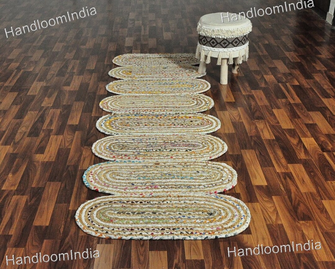 White Cotton Hallway Runner 2.5 X 12 Ft, Braided Indoor Entryways Rugs ...