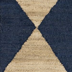 Navy Jute Rug, Vintage Hemp Rug, Braided Area Rug, Diamond Pattern Rug ...