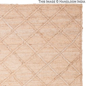 Natural Jute Rug, Check Pattern Rug, Natural Fiber Carpet, 4x6 Jute Rug ...