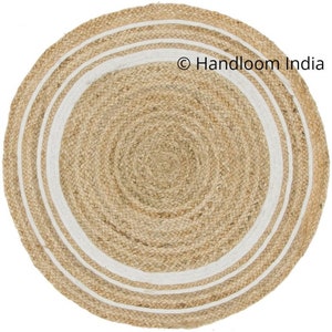 Indian Jute Rug Indian Braided Jute Rag Rugs 3 Feet Round - Etsy