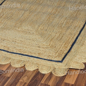 Scalloped Rug, Indoor Rugs, Natural Fiber Rug, Jute Rugs, Hand Woven ...