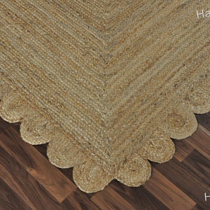 Natural Scalloped Rug, Jute Scalloped Rug, Square Scalloped Rug ...