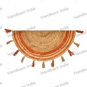 Bohemian Doormat, Half Moon Area Rug, Half Circle Jute Rug, Half Round ...