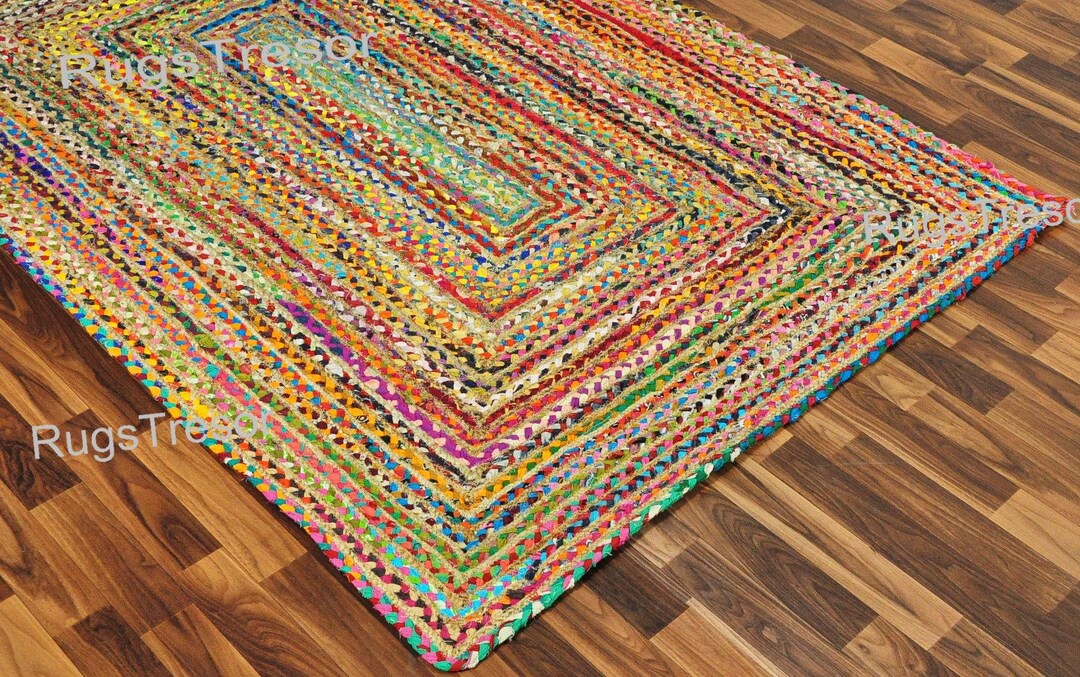 Braided Chindi Rug, Bohemian Cotton Rug, Woven Rag Rug, 8x10 Living ...