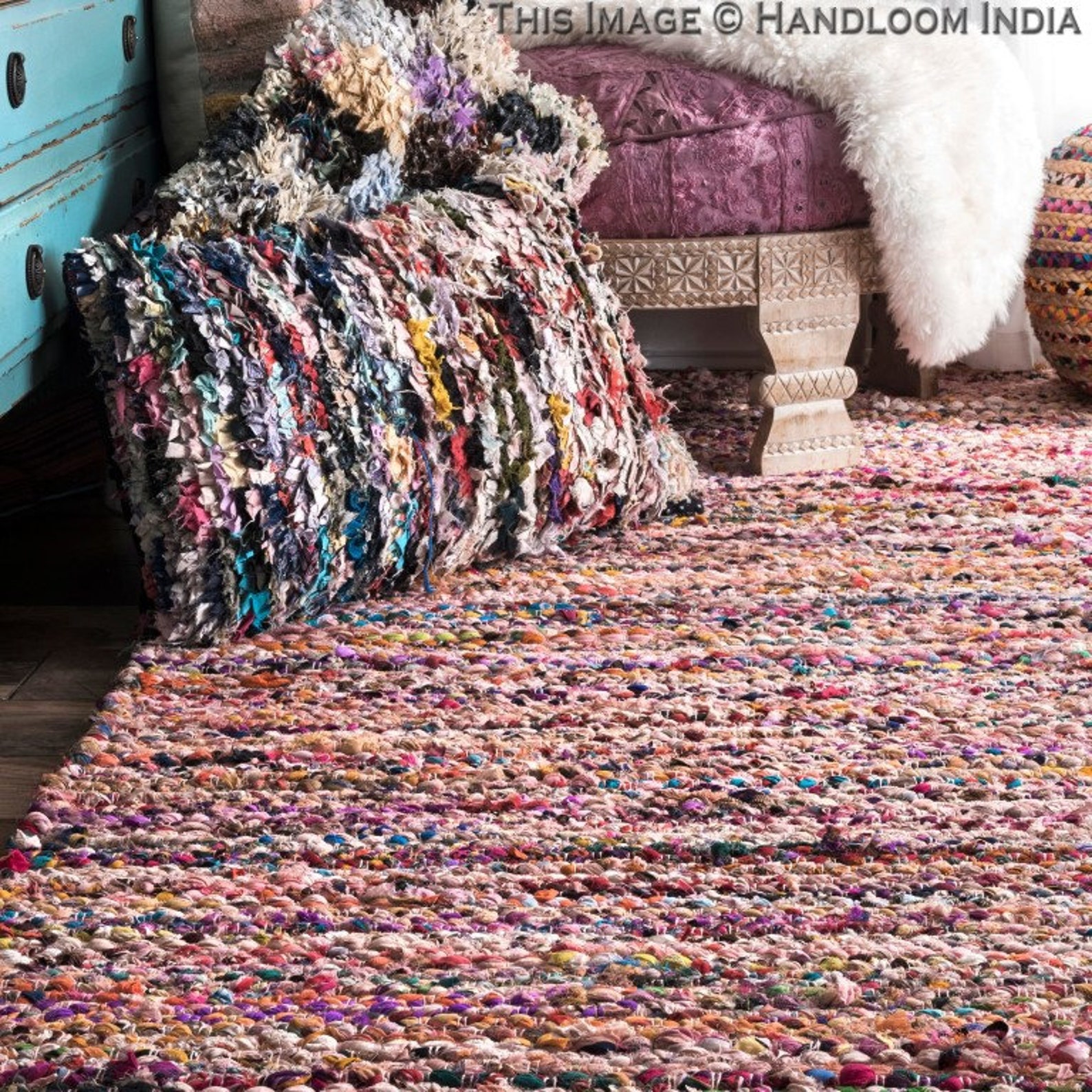Reversible 9 X 9 Braided Chindi Area Rug for Living Room ON - Etsy UK