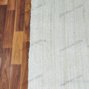 Ivory Jute Rug 6x8 for Living Room, off White Rug 4x6 for Dining Room ...