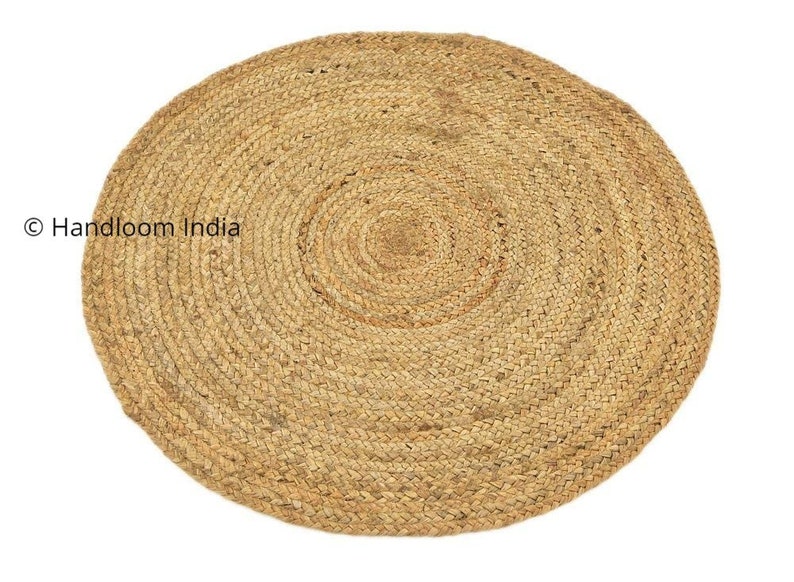 2 feet Round Area Rug Hand Braided Jute Rug Runner Bohemian | Etsy
