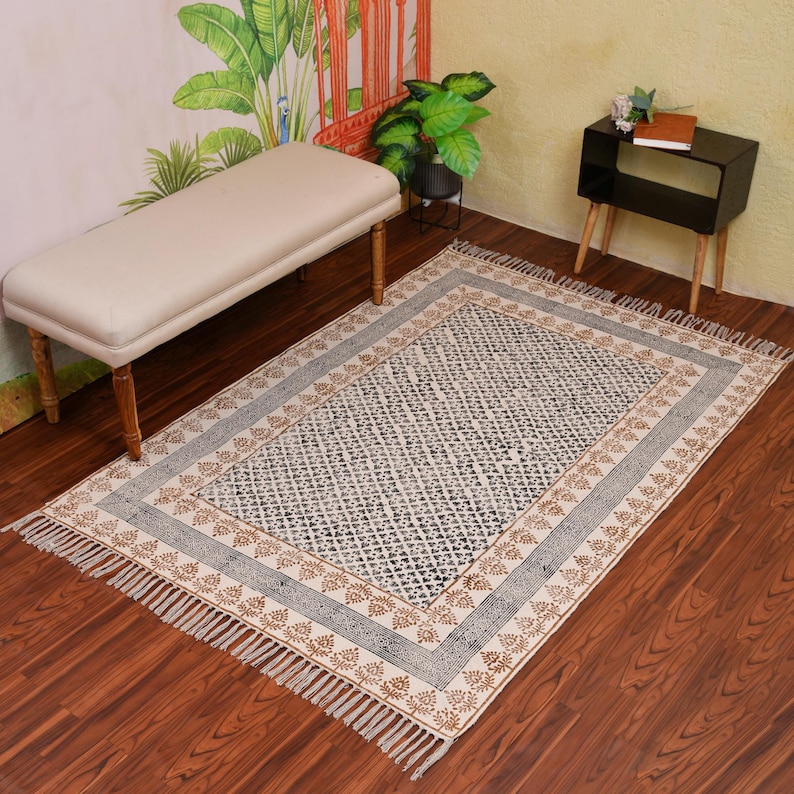 Home Washable Rug for Living Room/dining Room, Washable Cotton Rug ...
