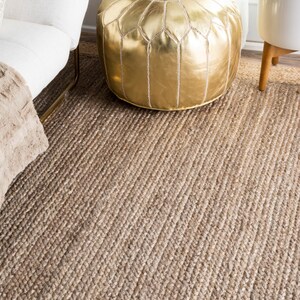 Contemporary Jute Area Rug 6x8, Brown Jute Rug 8x10, Natural Fiber Rug ...
