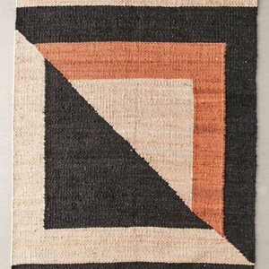 Abstract Pattern Rug, Natural Hemp Rug 5x7 for Living Room, Natural ...