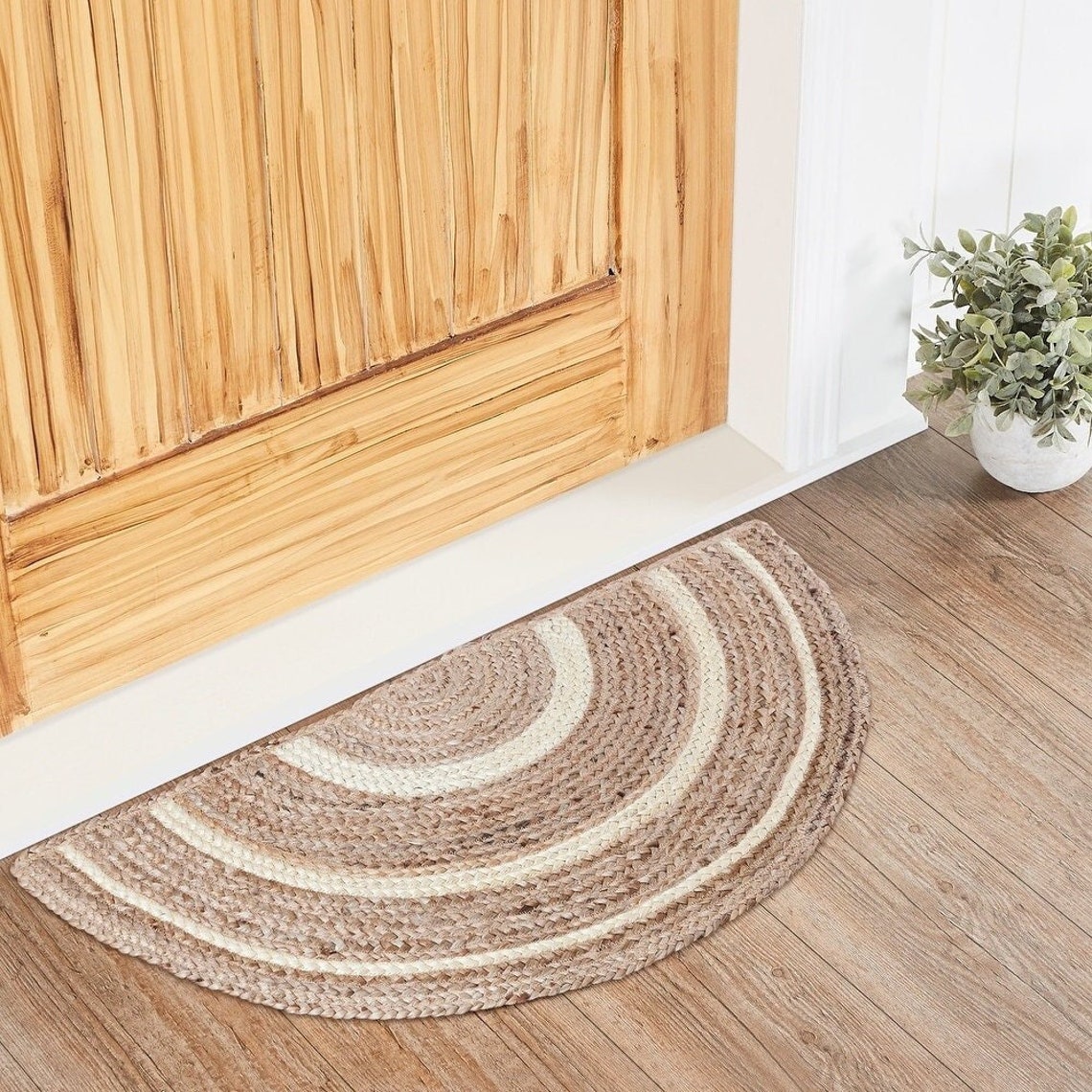 Natural Jute Half Circle Round Door Mats 3 Feet Bohemian Half - Etsy