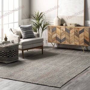 Natural Jute Area Rug for Living Room 5 X 7 Feet, Braided Soft ...