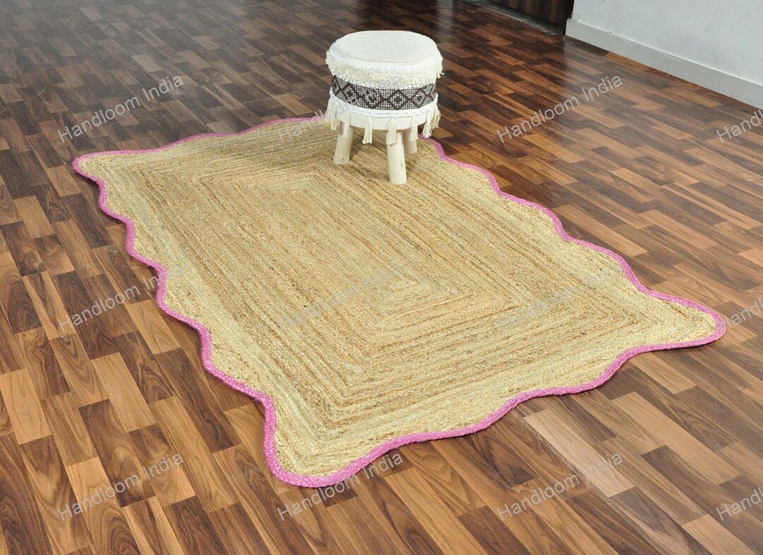 Wavy Scalloped Rug Jute Scallop Rug, Natural Jute Rug, Scallop Rug ...