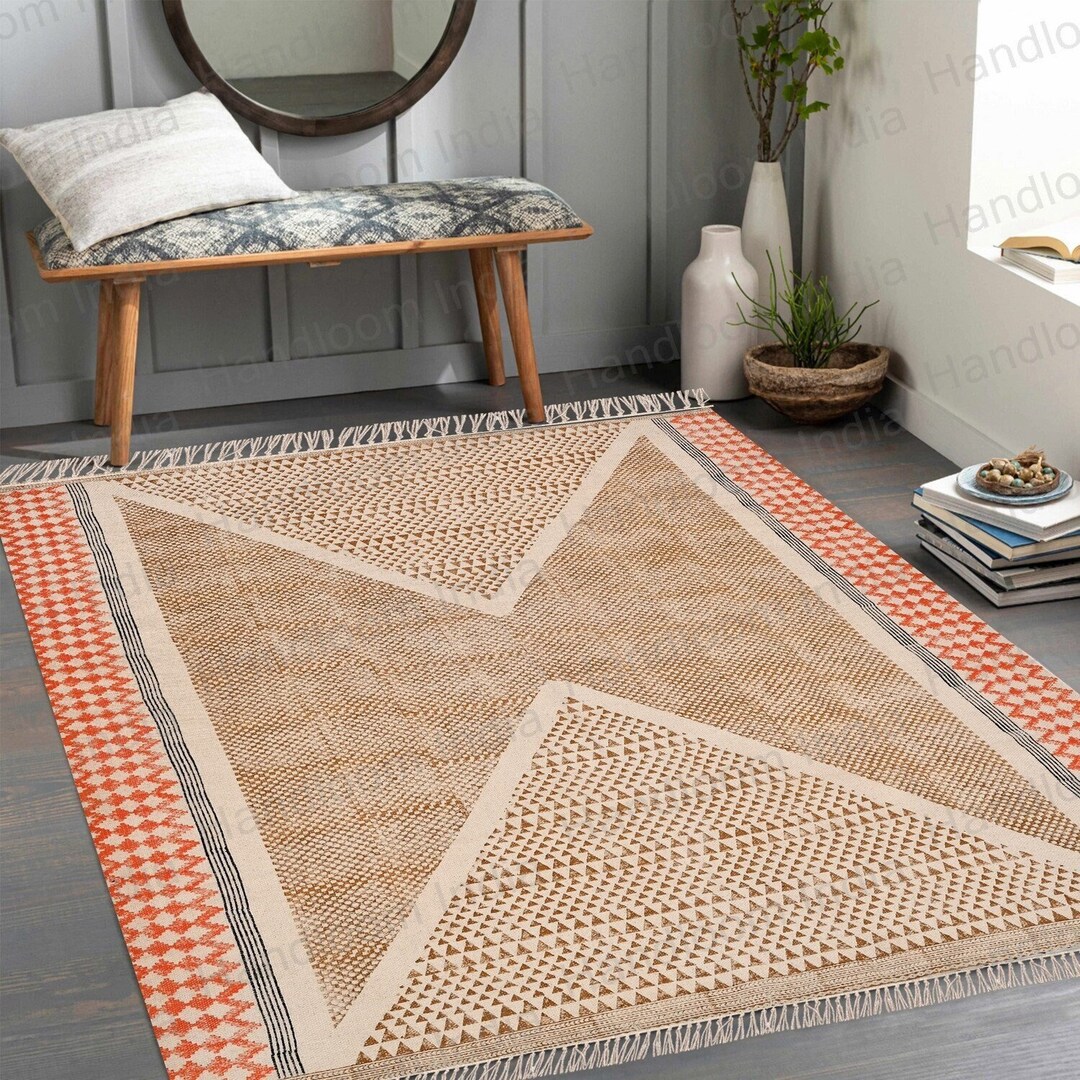 Washable Cotton Rug, Woven Cotton Carpet, Indoor Outdoor Rugs ...