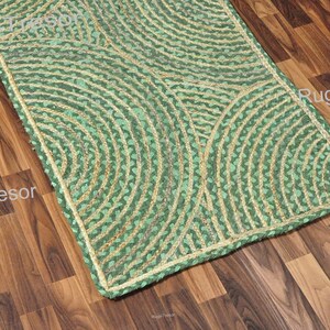 Mandala Pattern Runner Green Chindi Runner Soft Hallway Runner 2.5X20 ...