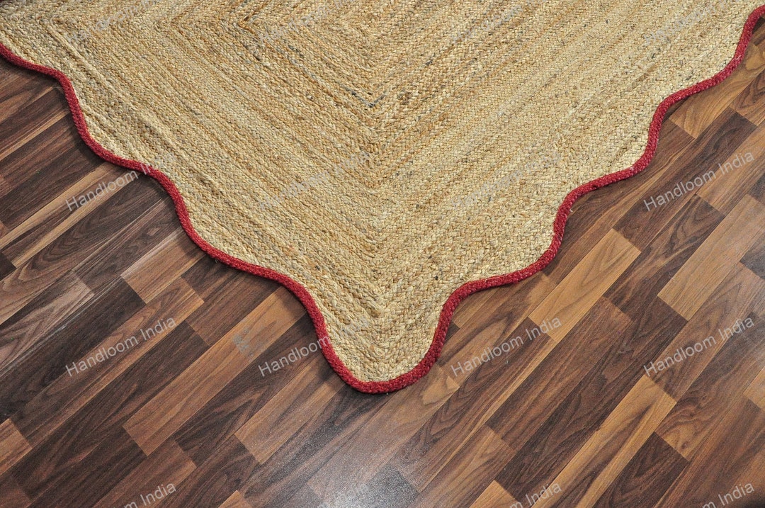 Wavy Edge Rugs, Hand Woven Rugs, Scalloped Rugs, Scalloped Jute Rug ...