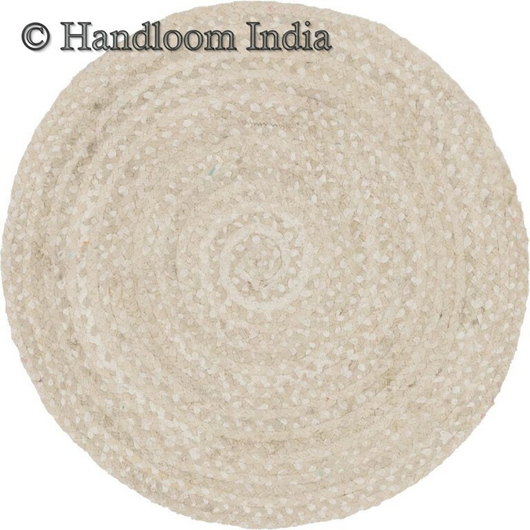 8 Feet Round White Braided Rug Reversible Handwoven Area Rug - Etsy