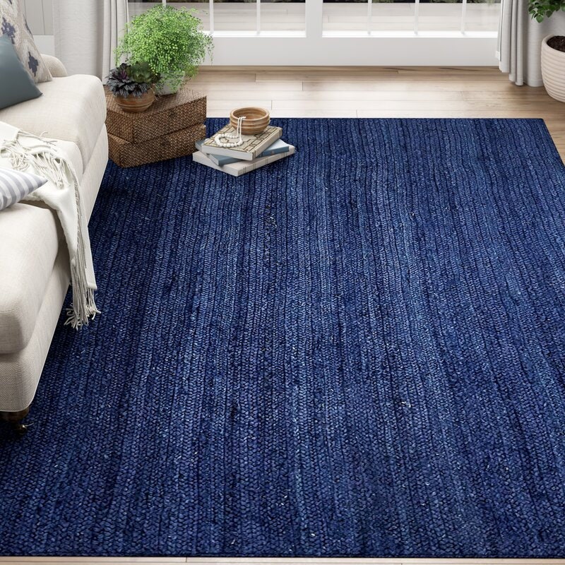 Comprar suave azul marino 5 X 7 alfombras de área trenzada | Etsy