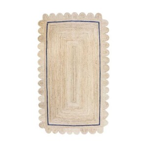 Scalloped Jute Rug, Natural Jute Rug, Scalloped Area Rug, Boho Decor ...