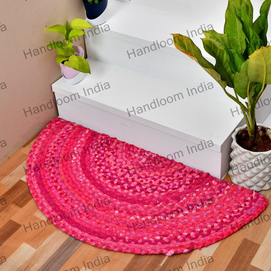 Cotton Chindi Doormat, Half Moon Doormat, Half Round Rug, Half Circle ...
