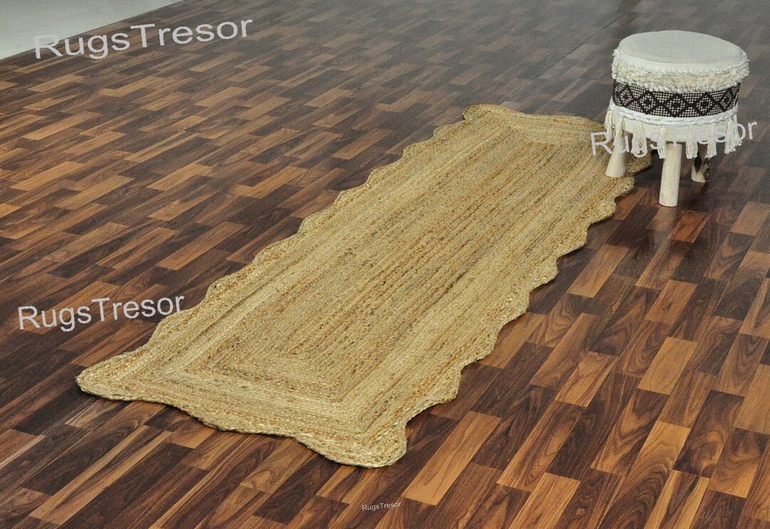 Wave Edge Runner Scalloped Runner Natural Fiber Runner Jute Runner Rugs ...