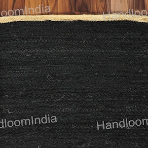 Natural and Black Jute Hand Woven Rug, Premium Quality Carpet, Braided ...