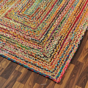 Braided Chindi Rug, Bohemian Cotton Rug, Woven Rag Rug, 8x10 Living ...