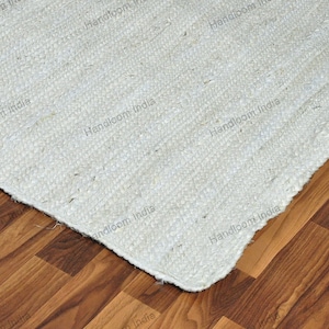 White Jute Rug, 5x5 Square Area Rugs for Bedroom, Natural Jute Carpet ...