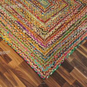 Braided Chindi Rug, Bohemian Cotton Rug, Woven Rag Rug, 8x10 Living ...