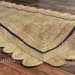 Scalloped Rug, Indoor Rugs, Natural Fiber Rug, Jute Rugs, Hand Woven ...