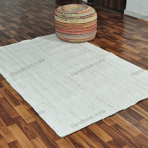 Ivory Jute Rug 6x8 for Living Room, off White Rug 4x6 for Dining Room ...