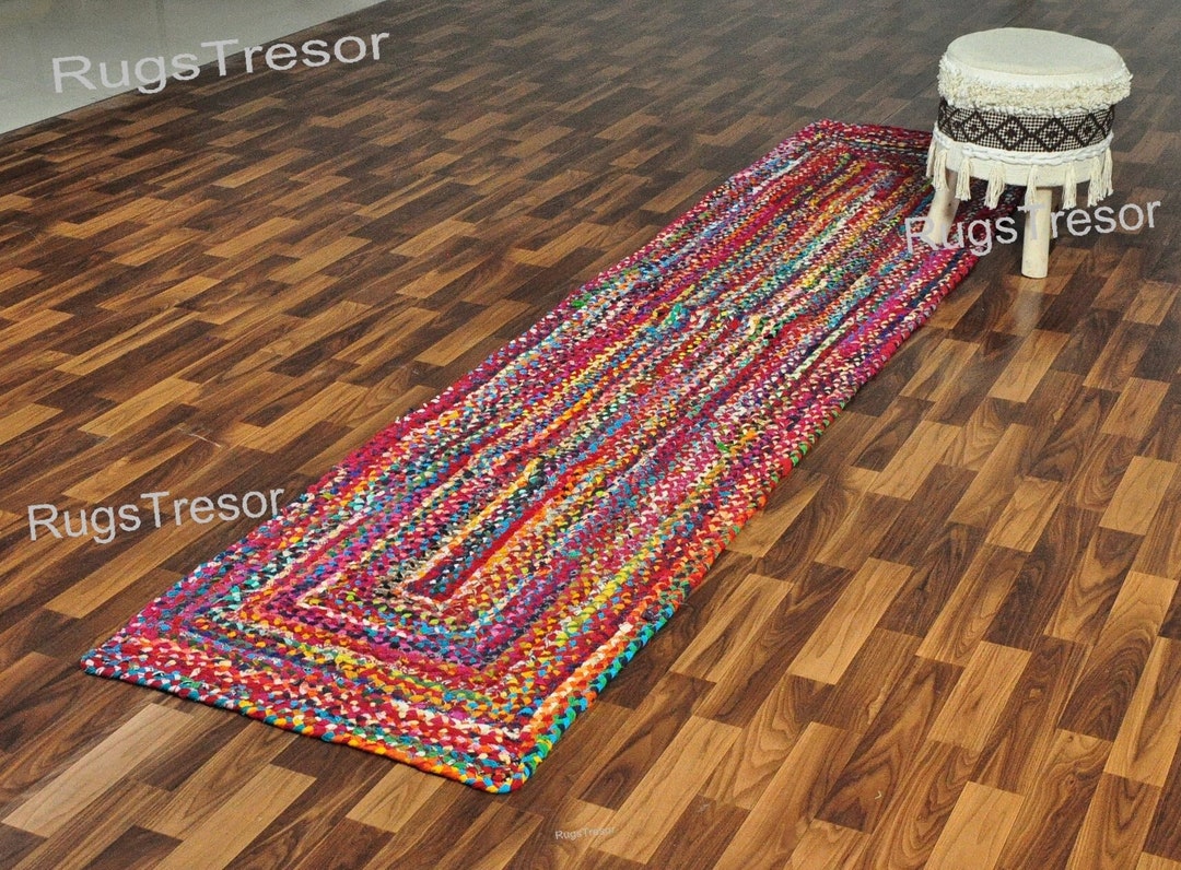 Cotton Chindi Runner Braided Runner Rugs Hand Woven Runner Cotton ...