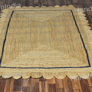 Scalloped Rug, Indoor Rugs, Natural Fiber Rug, Jute Rugs, Hand Woven ...
