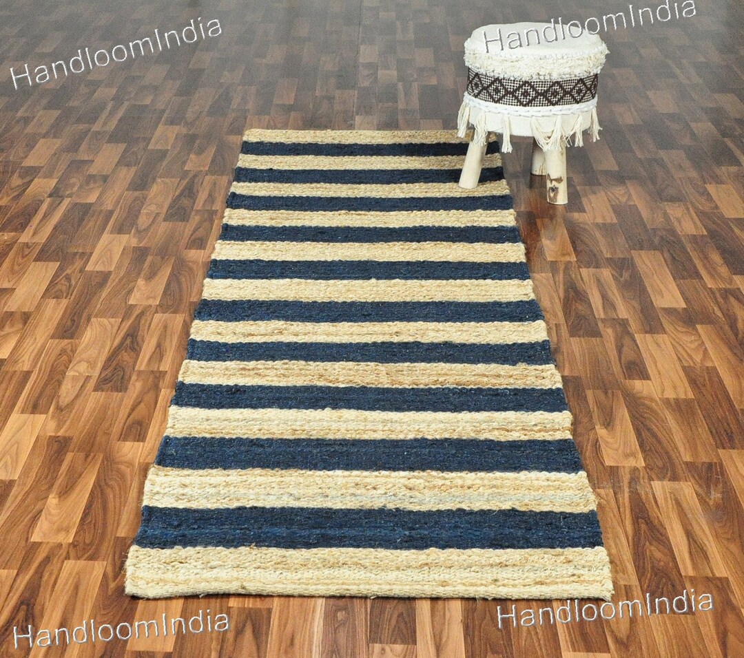 Navy Blue Runner 2.5X20 Ft, Stair Runner, Stair Carpet 2X22 Ft, Striped ...
