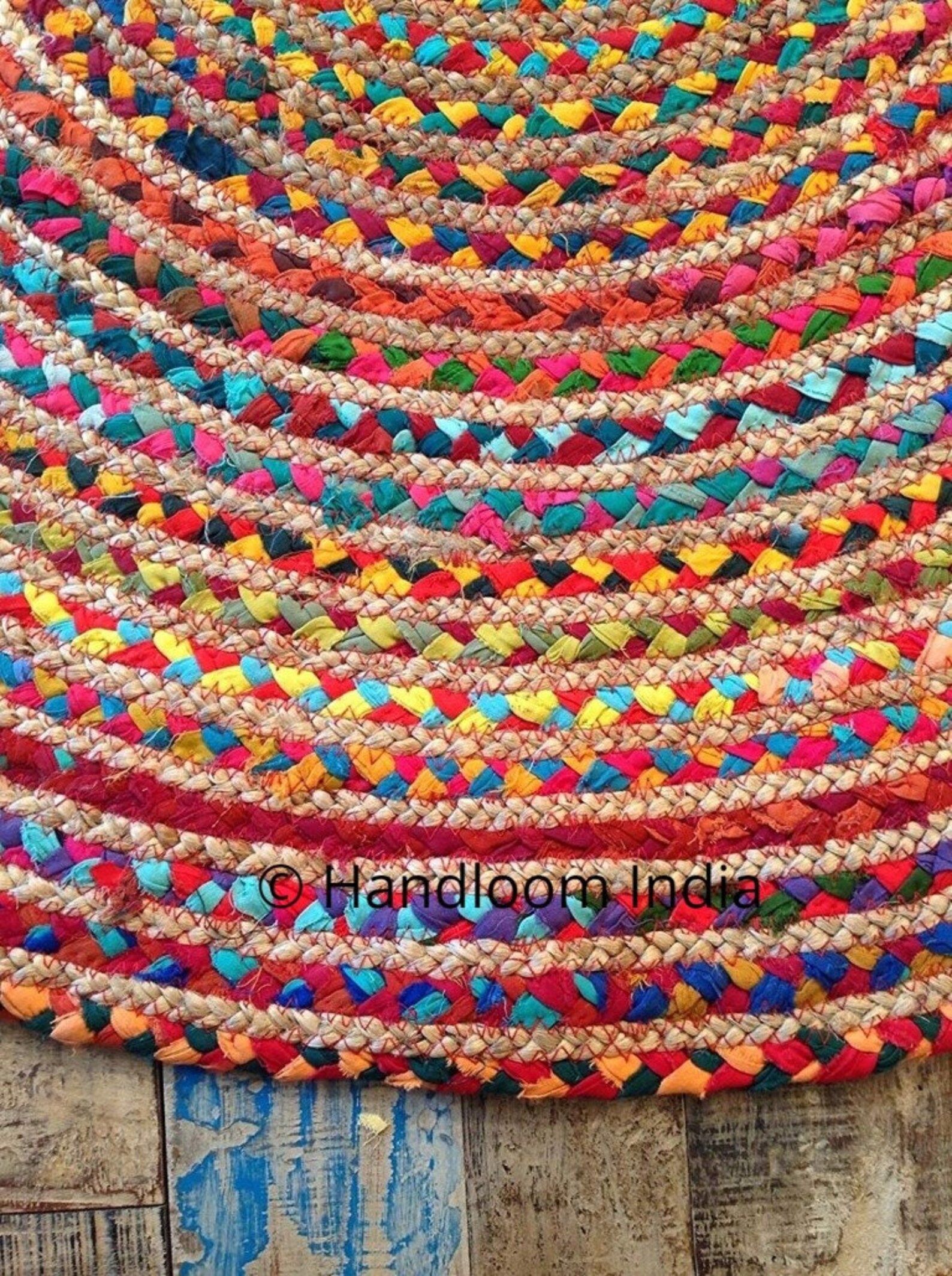 Extra Large Braided Chindi Round Rugs Dining Room Area - Etsy