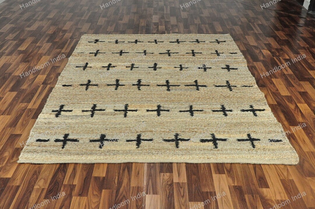 Natural Fiber Rug, Plus Minus Sign Rug, Hemp Rug Runner, Oversize Hemp ...