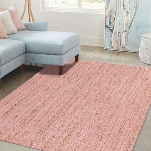 Natural Jute Area Rug for Living Room 5 X 7 Feet, Braided Soft ...