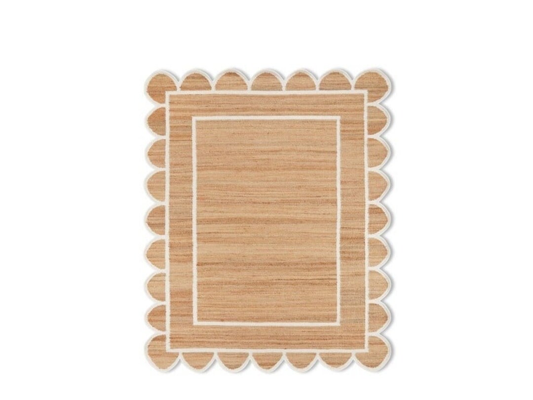 Jute Scallop Rug Scalloped Edge Rug Natural Jute Rug 5x7 - Etsy
