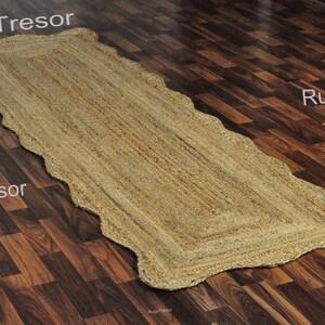 Wavy Edge Rug Runner Scalloped Runner Jute Runner Rugs Carpet Runner ...