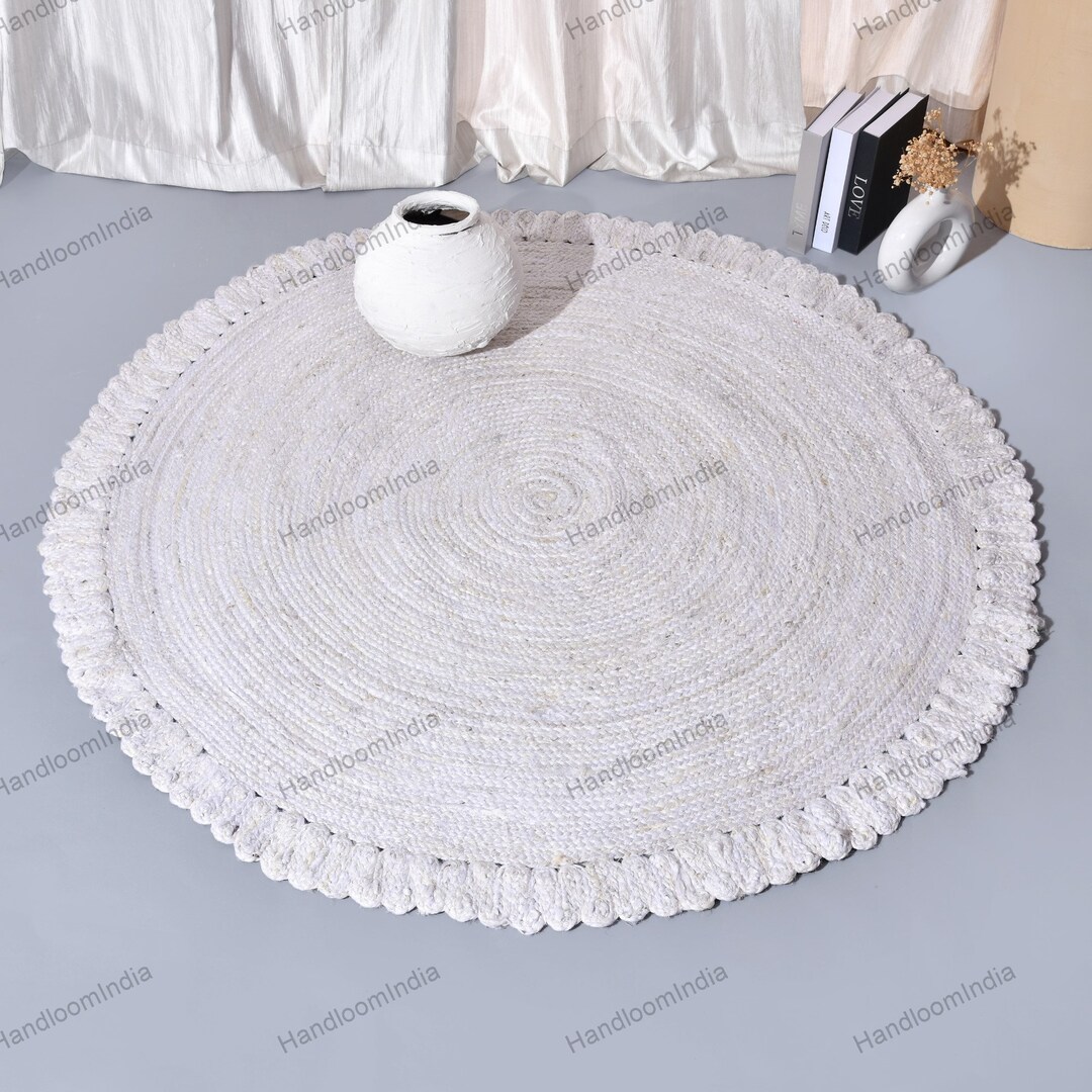 Ivory Jute Rug, Round Sisal Rug, Round Porch Rug, Round Kitchen Rug 5 ...