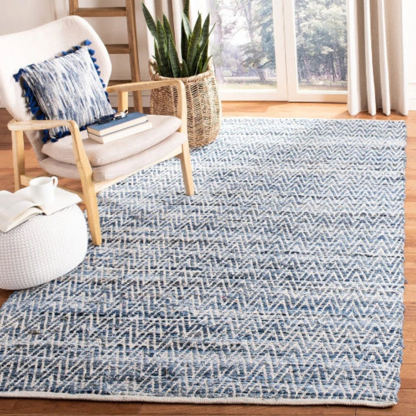 Hand Loomed Rug Denim Tufted Rug Woven Scandinavian Rug - Etsy