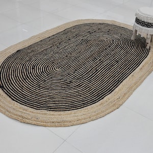 Natural Jute Braided Oval Rug for Living Room 5 X 7 Ft ON SALE ...