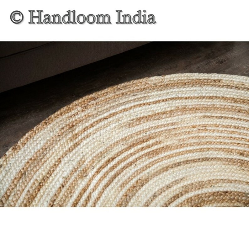 Bohemian 6 Feet Round Braided Jute Rug Living Room Antique - Etsy