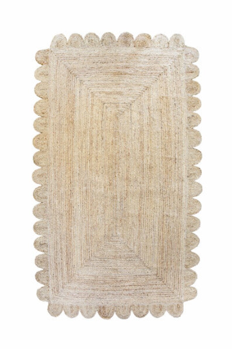 Scalloped Jute Rug 8x10 Jute Rugs for Living Room Scalloped - Etsy
