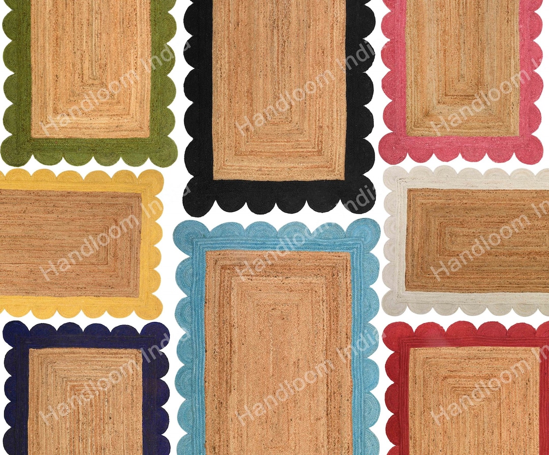 Scalloped Rug, Sisal Rug, Jute Rug, Custom Size Rug, Eco Friendly Rug ...