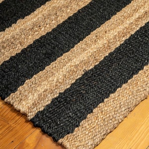 Striped Pattern Jute Rug for Living Room 9x12, Custom Size Rugs ...