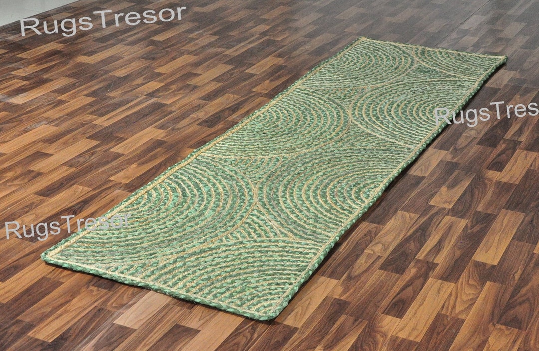 Mandala Pattern Runner Green Chindi Runner Soft Hallway Runner 2.5X20 ...